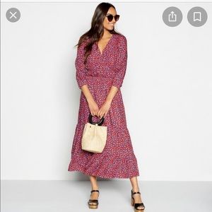 Principles | Dresses | Nwot Principles Red Animal Print Boho Midi Dress ...